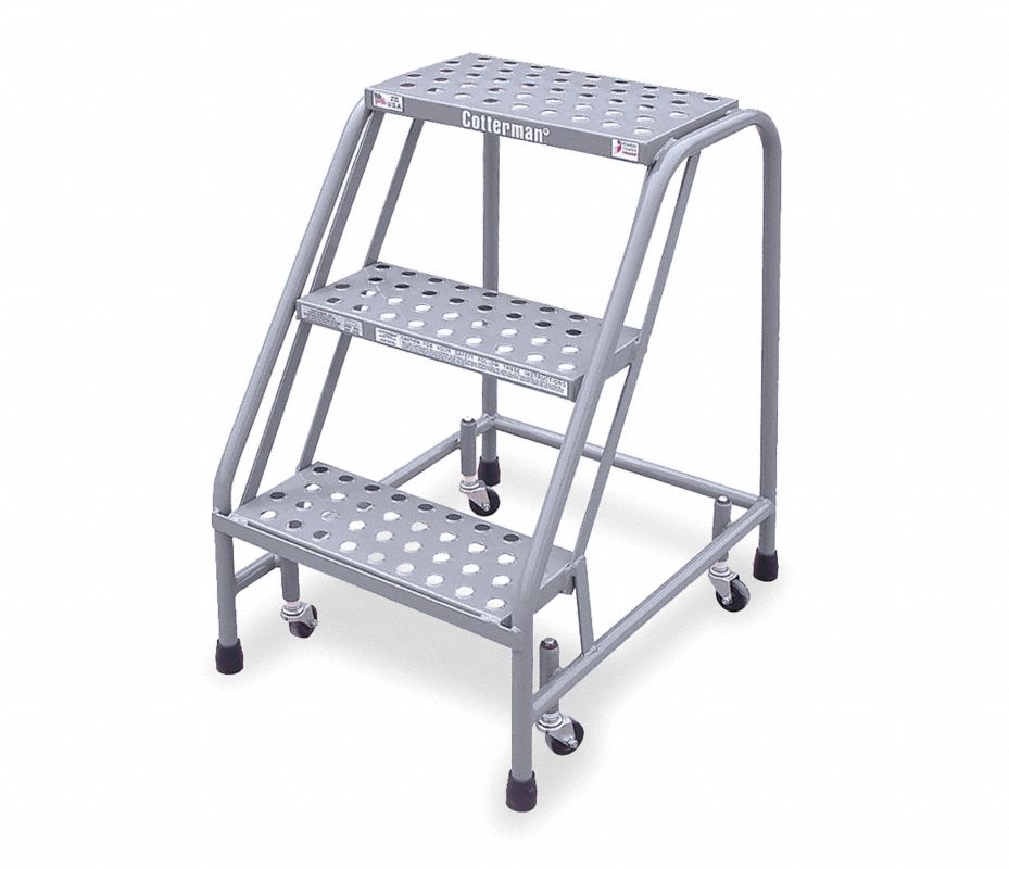 COTTERMAN Escalera Utilitaria con Ruedas, 30" de Altura, 3 Peldaños ...