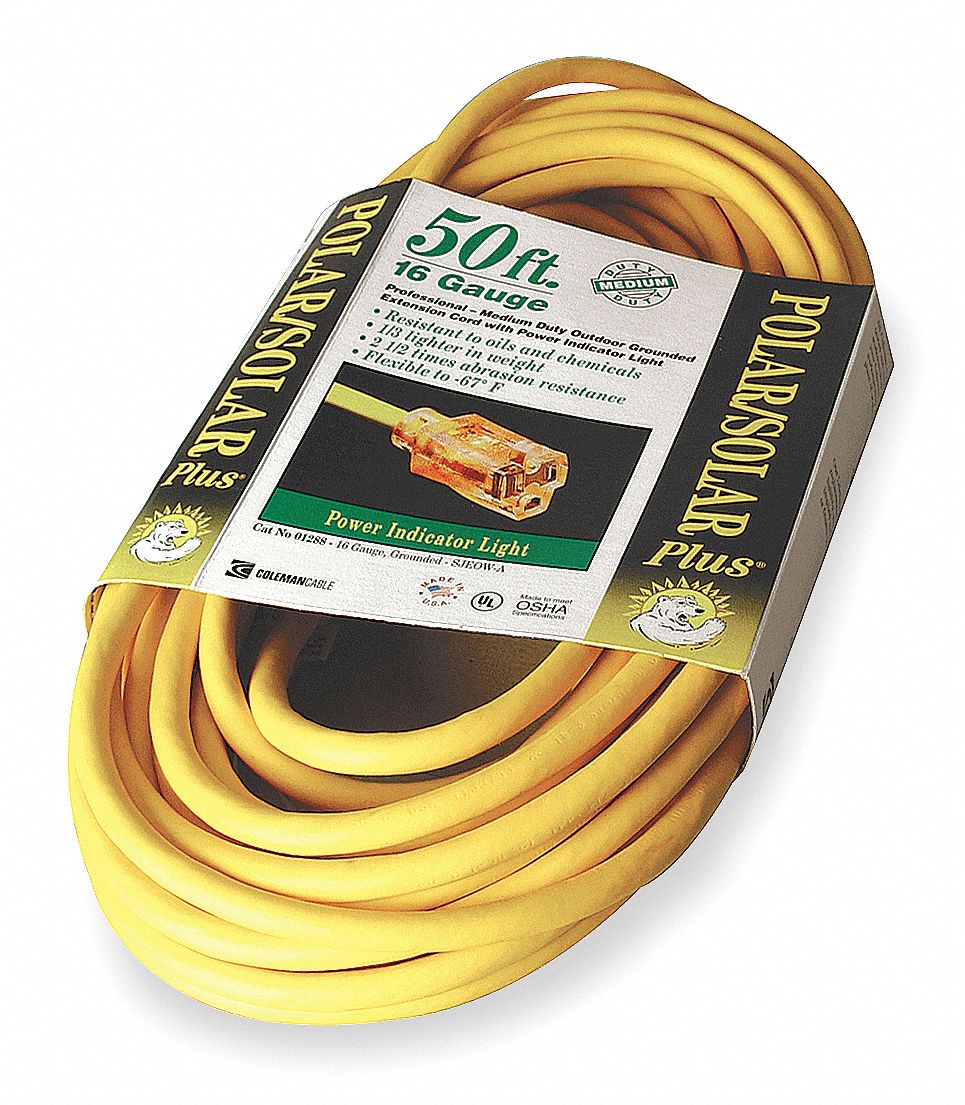 Single Connector Extension Cord, 13 - Grainger