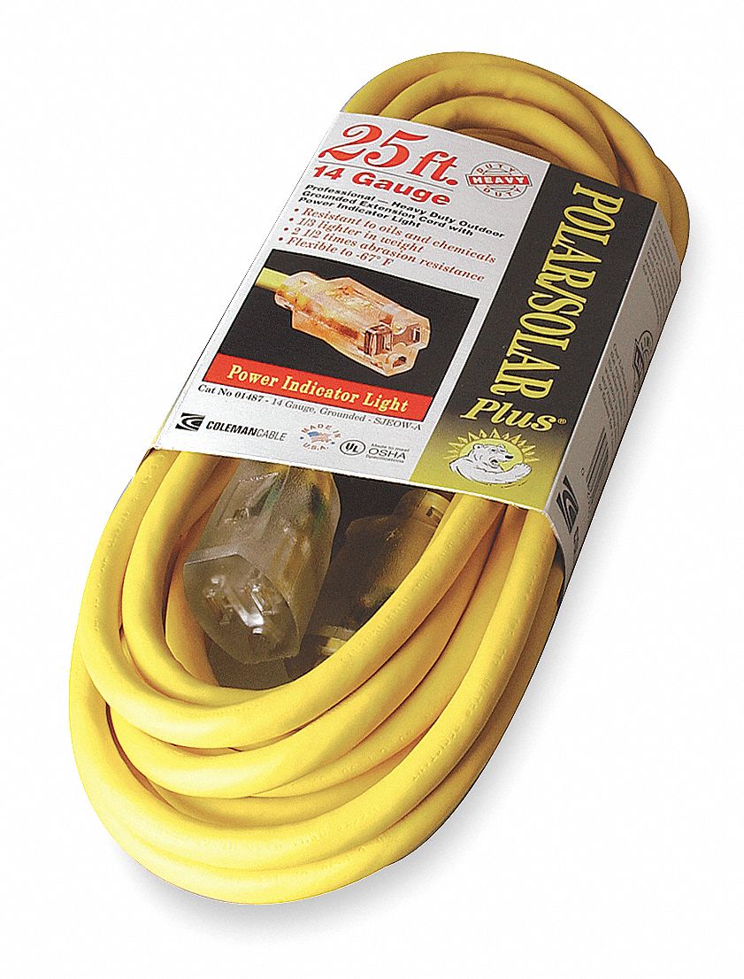 Single Connector Extension Cord, 15 - Grainger