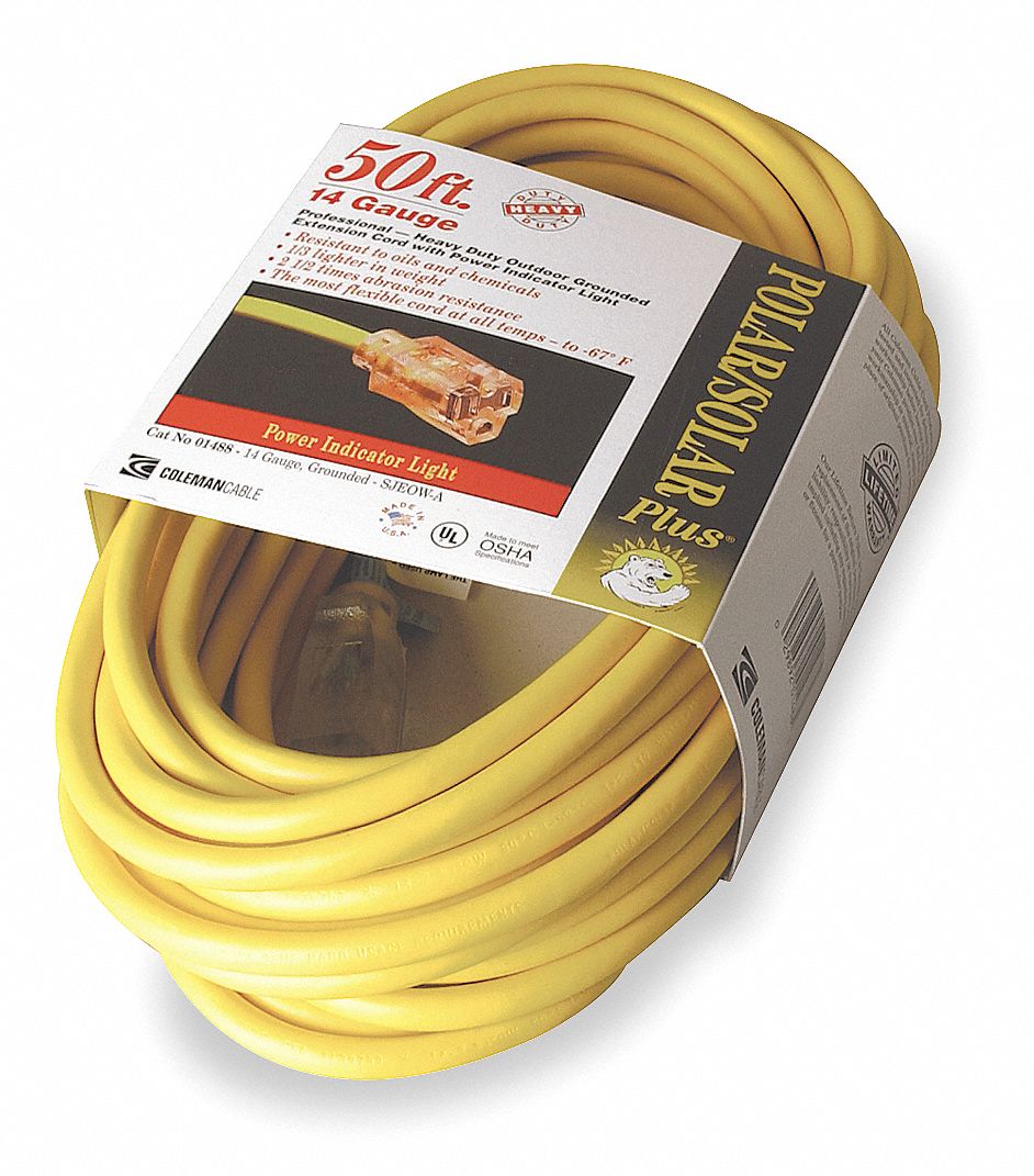 Single Connector Extension Cord, 15 - Grainger