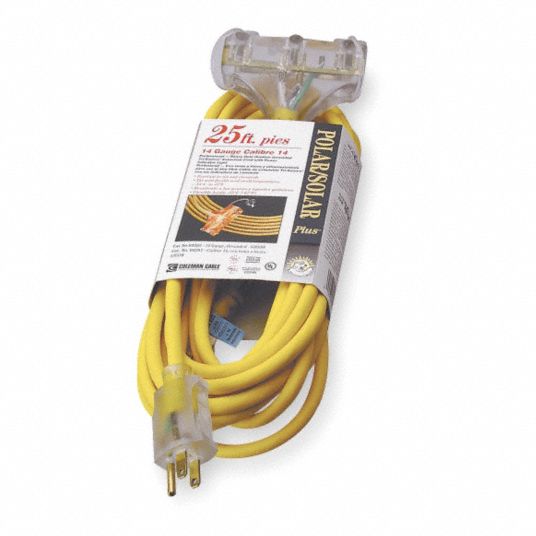 Triple Connector Extension Cord, 15 - Grainger