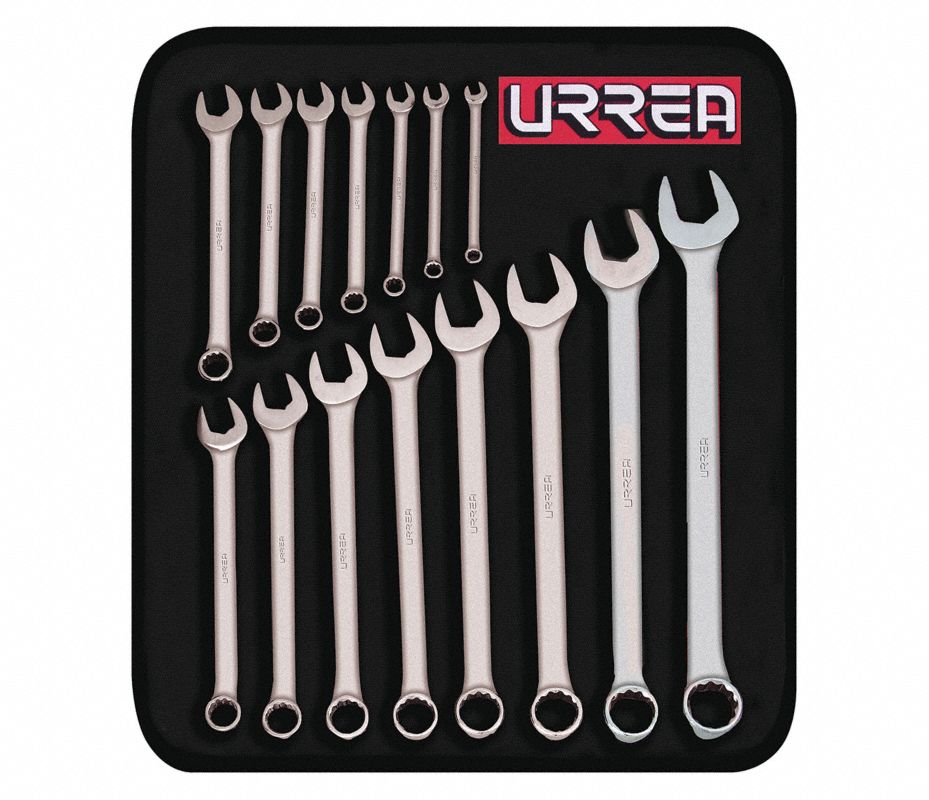 URREA Juego de Llaves Combinadas 15 herramientas Acero Cromo Vanadio 5" a 11" - 3UZM7 | 1200FMA ...