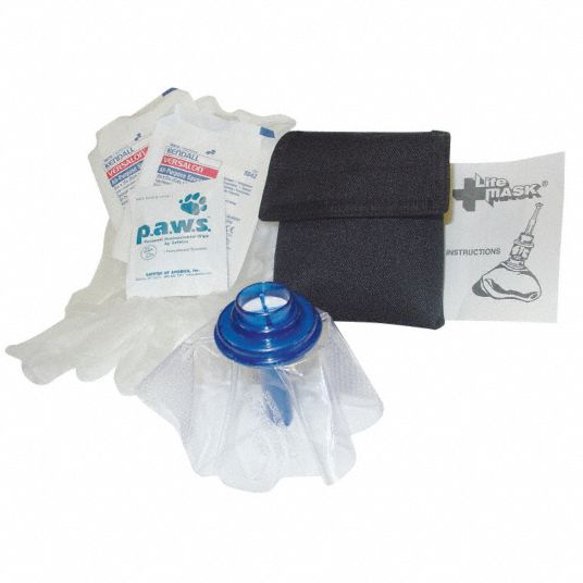 CPR Barrier, 1 People Served, Number of Components 4, Nylon, 2-1/2 ...