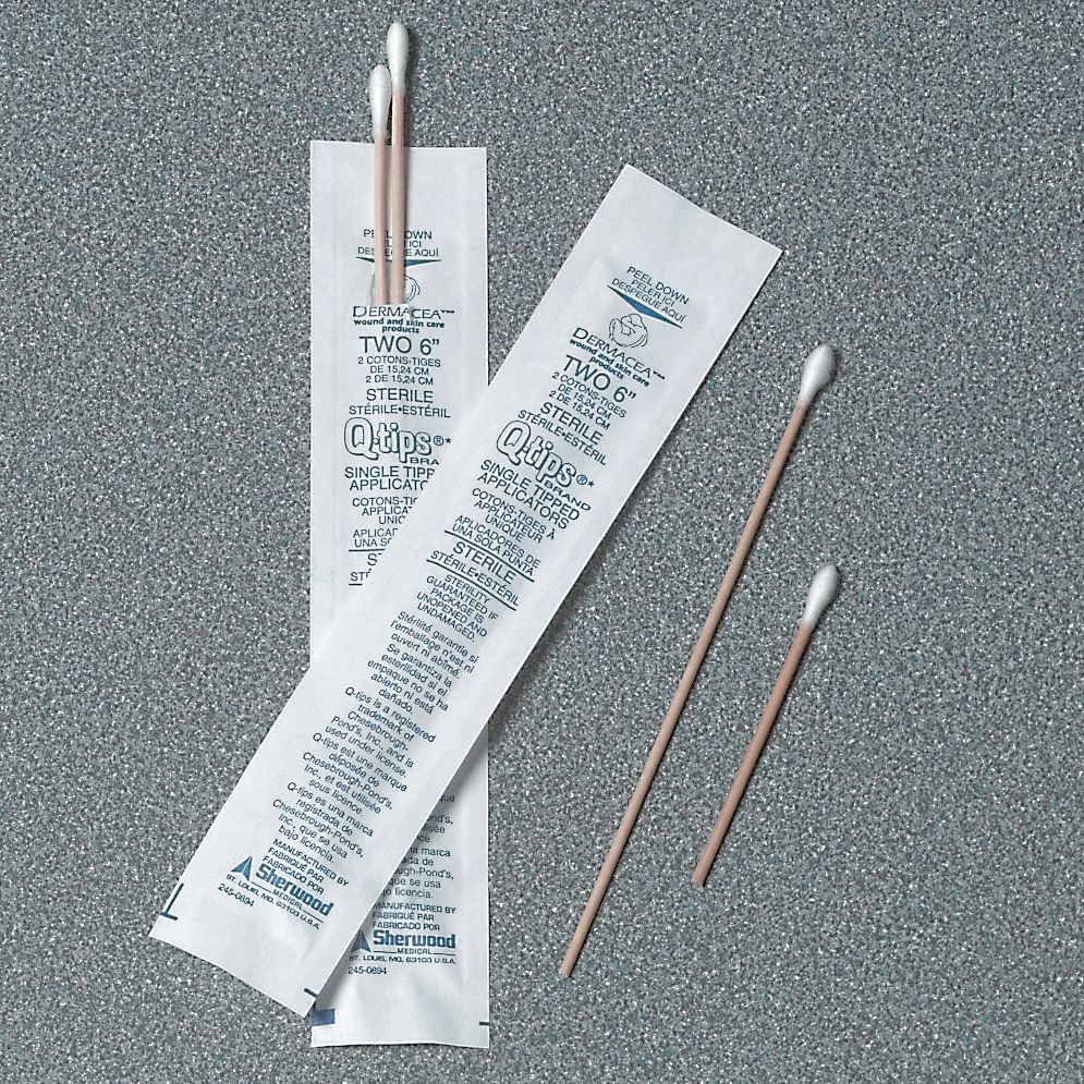 Non-Sterile Single-Tip Cotton Tip Swab with Wood Handle, 3"L, 1000 PK ...