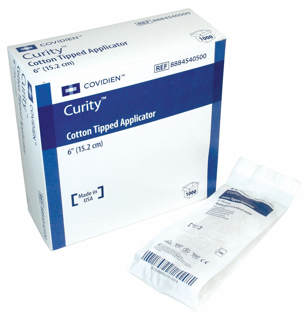 Non-Sterile Single-Tip Cotton Tip Swab with Wood Handle, 6"L, 1000 PK ...