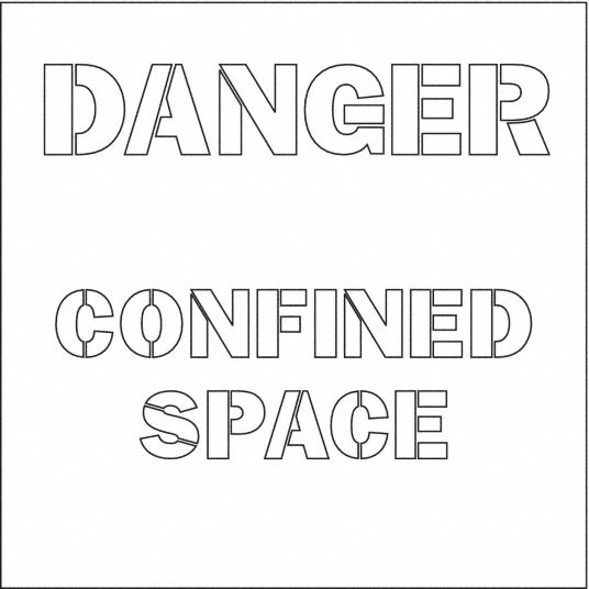 Danger Confined Space, 3 in Message Size (WxH), Stencil - 3VAE2|Y623757 ...