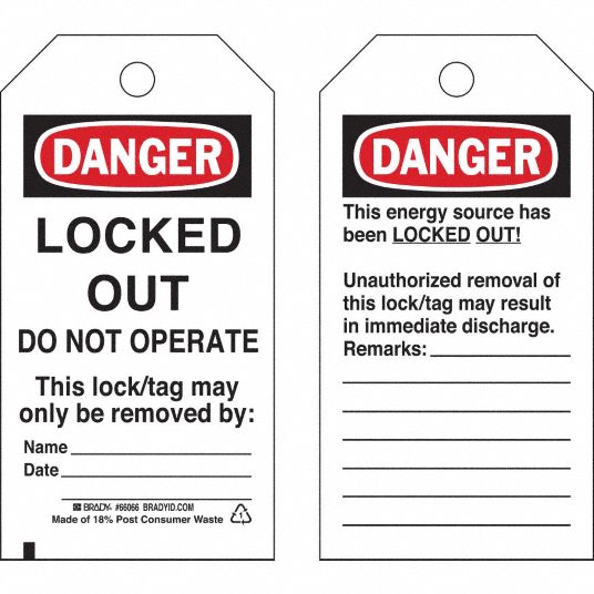 BRADY, Danger, Locked Out Device, Danger Tag - 3VAW2|66066 - Grainger