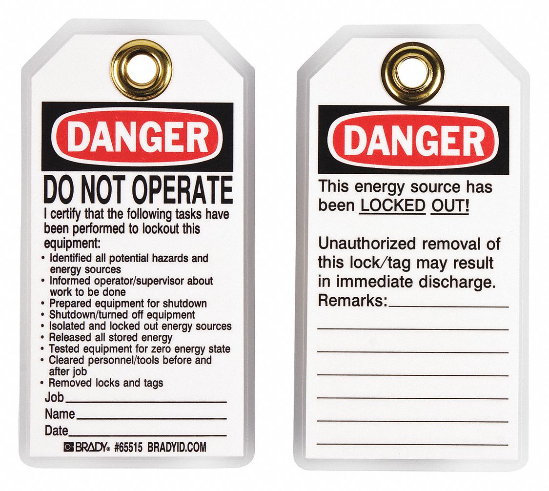 BRADY, Danger, Danger Do Not Operate, Danger Tag - 3VAW4|65515 - Grainger