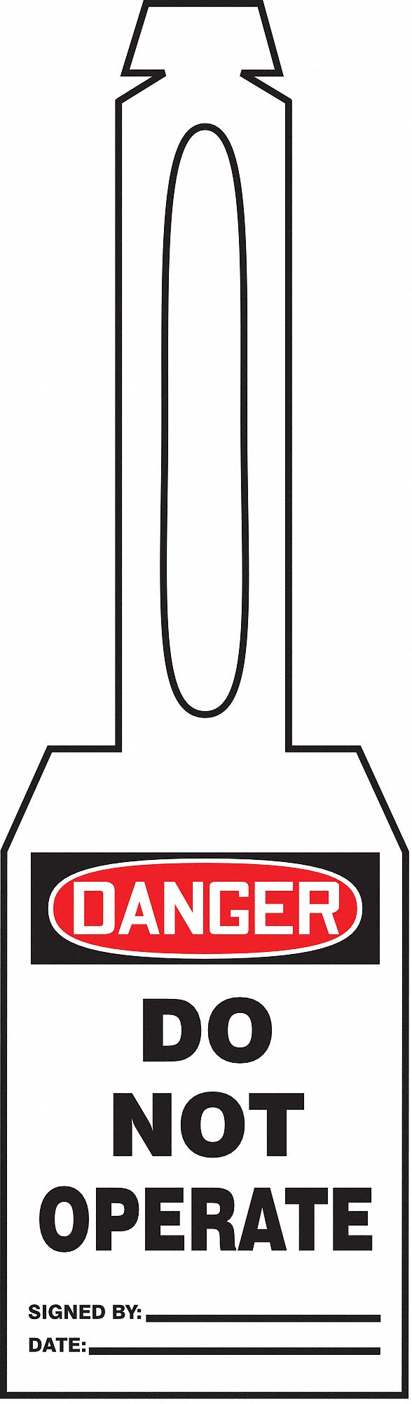 #7 Tag Size, White, Loop n Strap Danger Tags - 3VAX3|TAL350 - Grainger