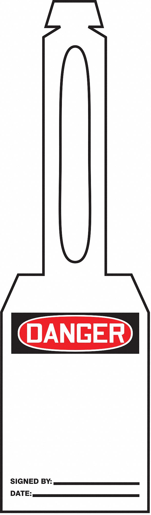 #7 Tag Size, White, Loop n Strap Danger Tags - 3VAX7|TAL321 - Grainger