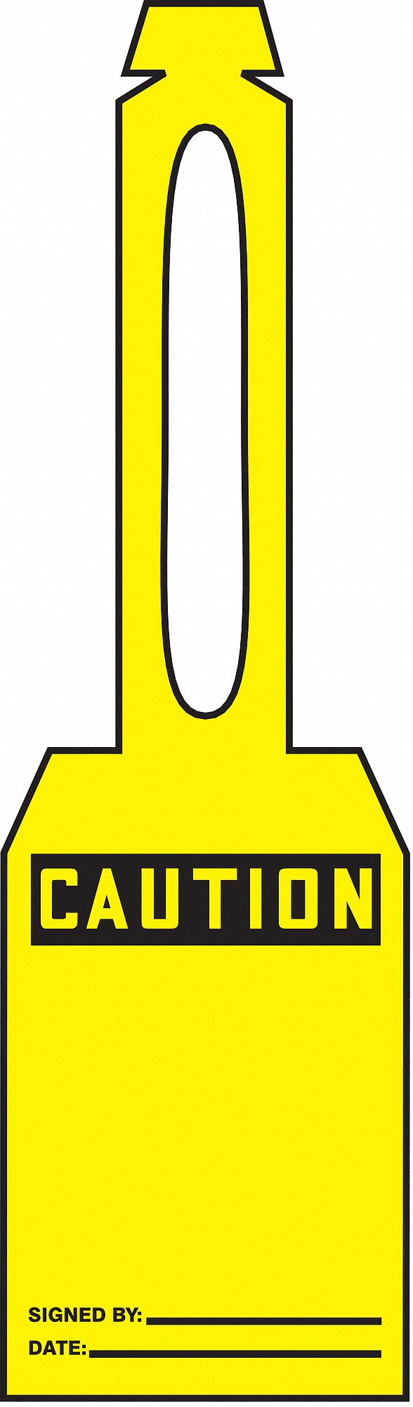 #7 Tag Size, Yellow, Loop n Strap Caution Tags - 3VAX8|TAL325 - Grainger