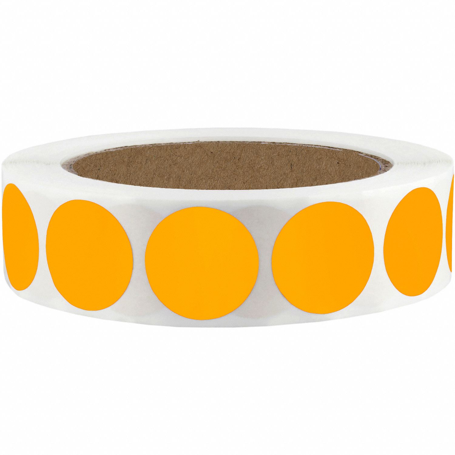 1 in Dia, Orange, Dot Label - 3VCN7|3VCN7 - Grainger