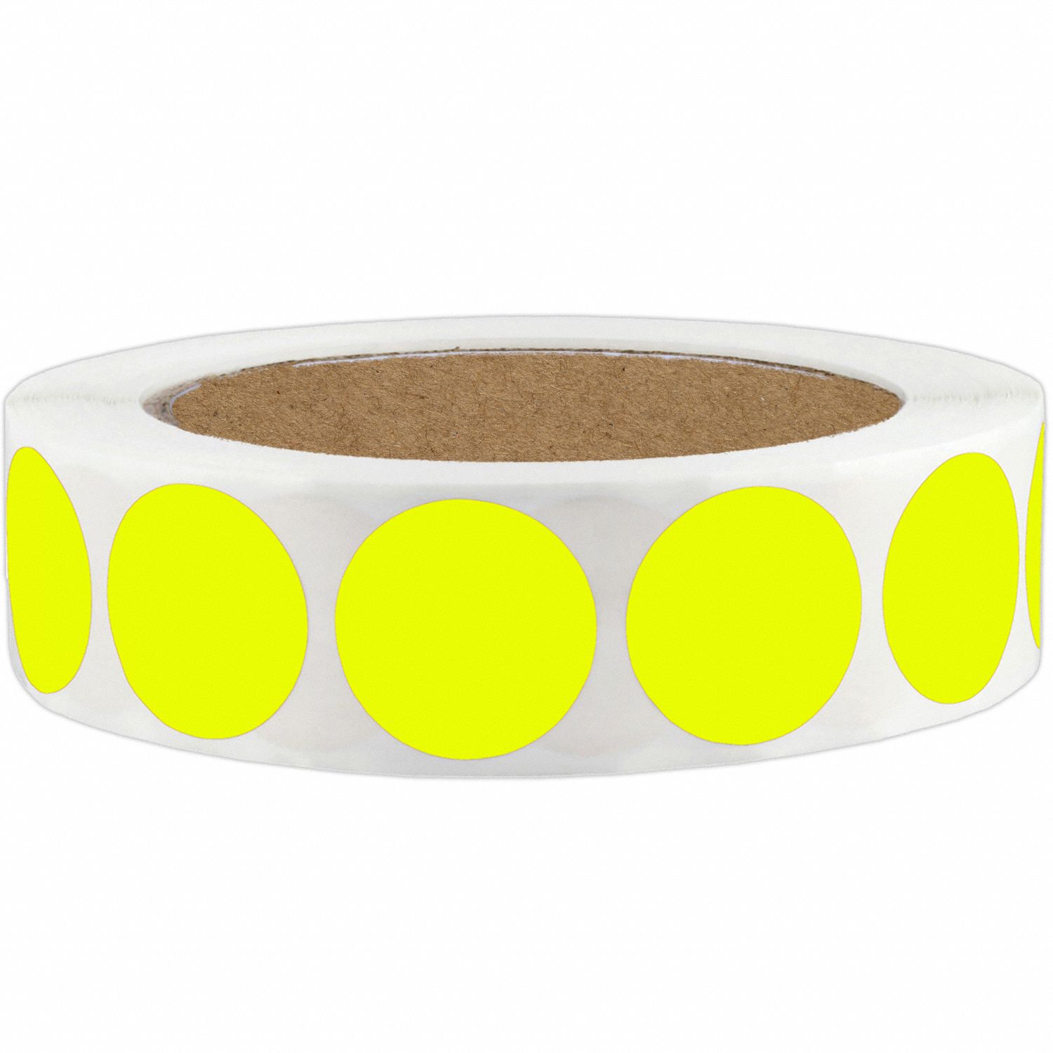 1 in Dia, Yellow, Dot Label - 3VCP1|3VCP1 - Grainger