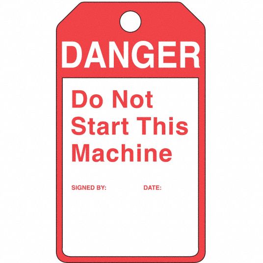 Danger Tag, Height 5-7/16", Width 3-1/16", PK 25 - Grainger