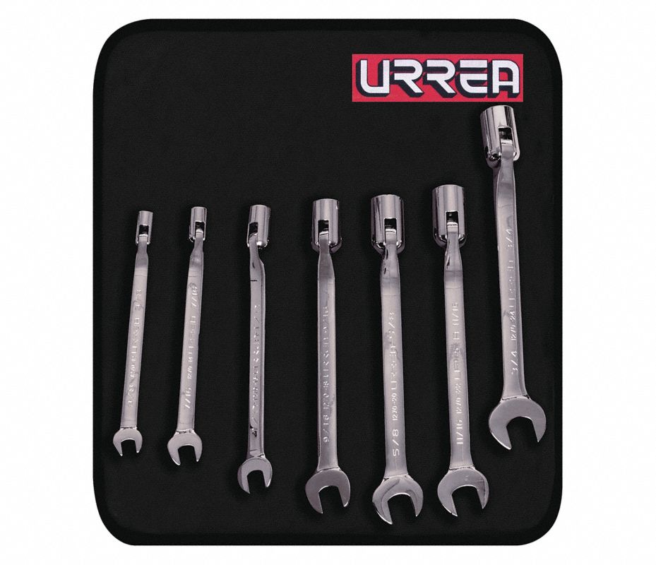 URREA Juego de Llaves Combinadas 7 herramientas Acero Cromo Vanadio 7-3/32" , 7-1/2" , 8-1/4 ...