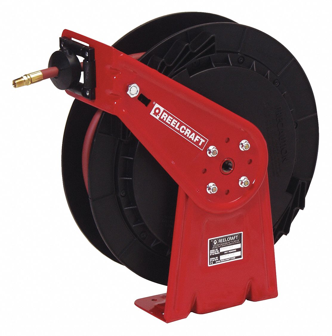 50 Ft 3 8 In I D 1 4 In MNPT Spring Return Hose Reel 263D58