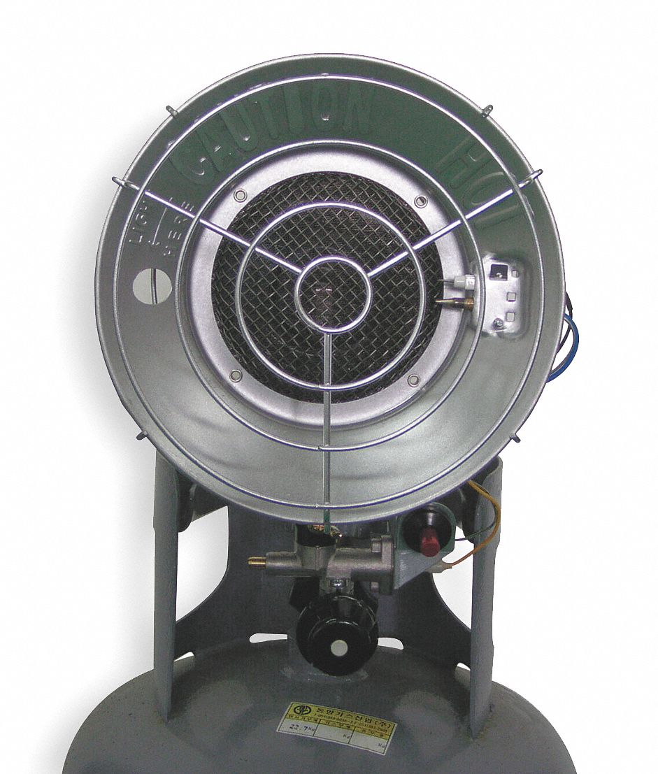 Tank Top Portable Gas Heater, Heating Area 400 sq ft - Grainger