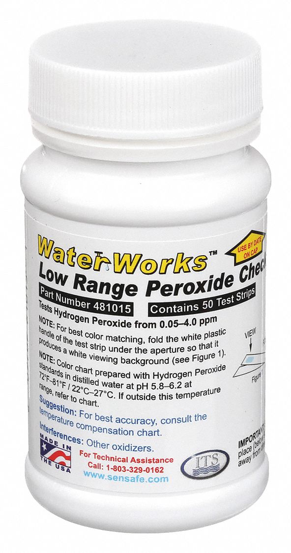INDUSTRIAL TEST SYSTEMS, 0.05 to 4 ppm Peroxide, Peroxide, Test Strips ...