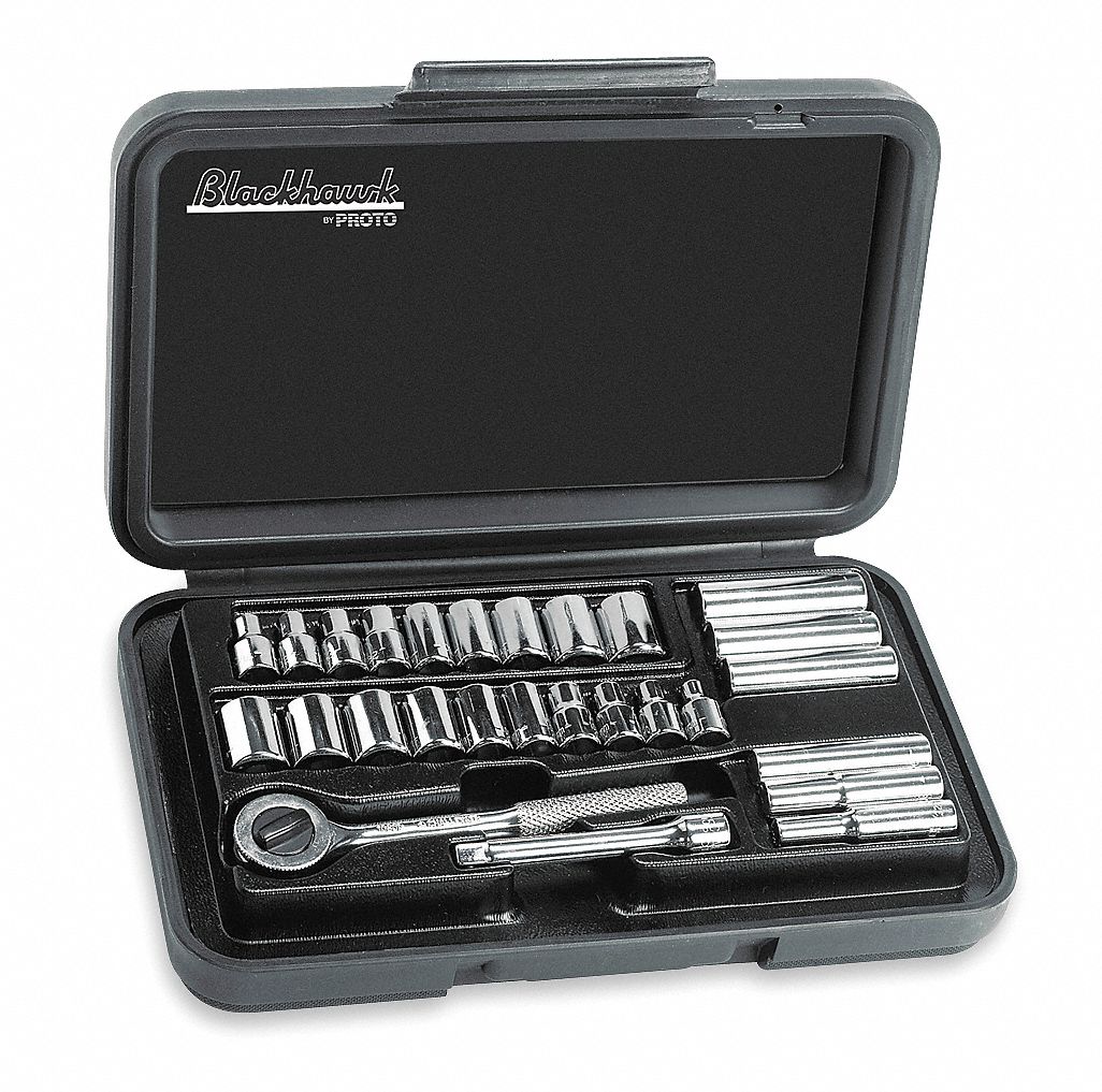 Socket Set, Square, Drive Size 1/4 in - Grainger