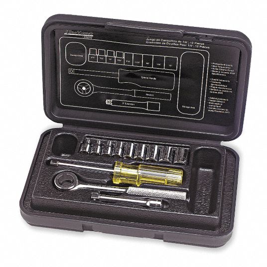 BLACKHAWK BY PROTO Socket Set, Drive Size 1/4 in - 3VY13|1412-MNB ...