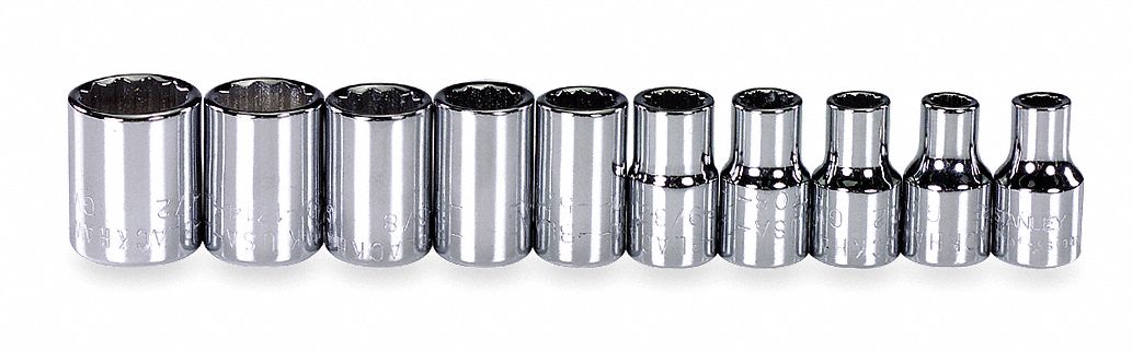 Socket Set, Square, Drive Size 1/4 in - Grainger