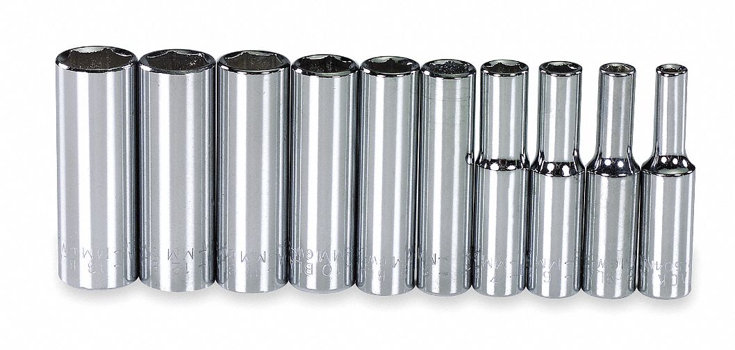Socket Set Square Drive Size 1 4 In Grainger