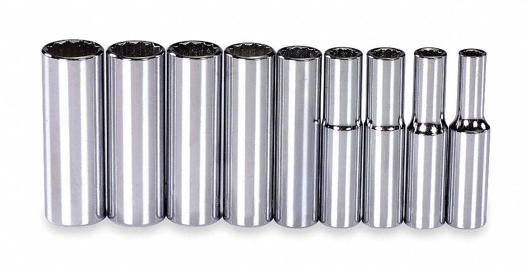 Socket Set, Square, Drive Size 1/4 in - Grainger