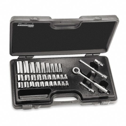 Socket Set, Square, Drive Size 3/8 in - Grainger
