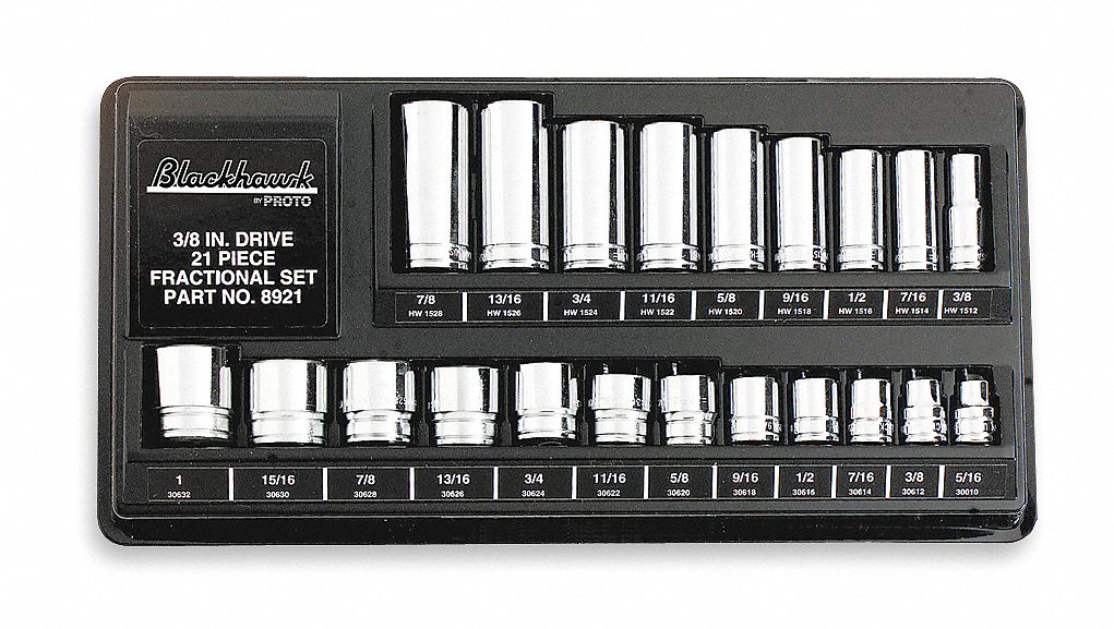 Socket Set Square Drive Size 3 8 In Grainger