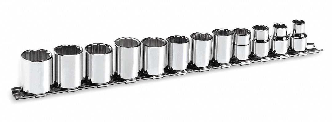 Socket Set, Square, Drive Size 3/8 in - Grainger