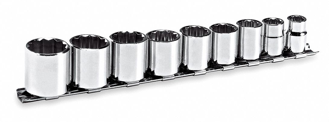 Socket Set Square Drive Size 3 8 In Grainger