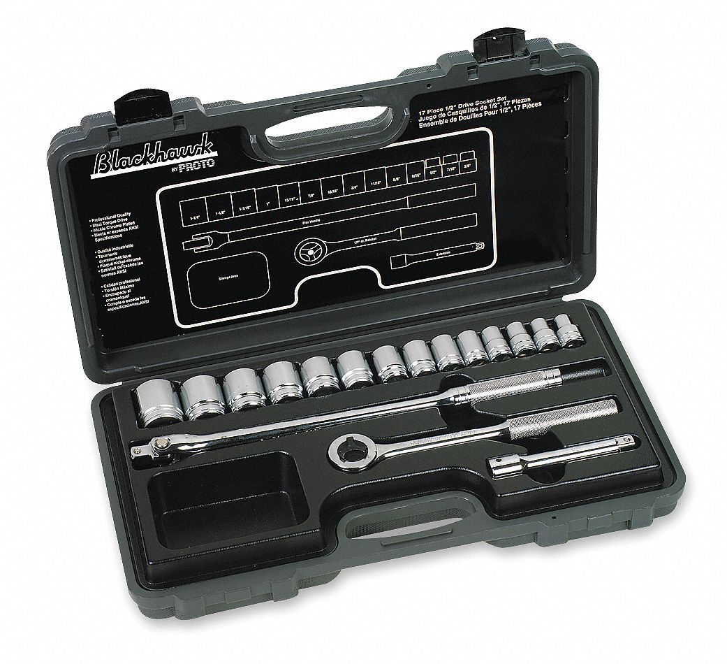 BLACKHAWK BY PROTO, Socket Set - 3VY44|1218-S - Grainger
