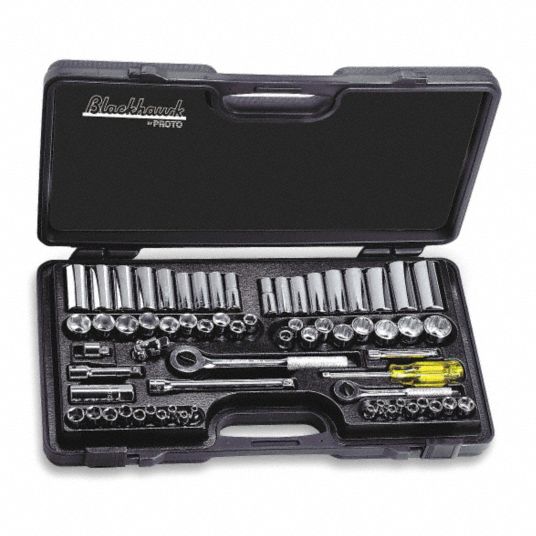 Socket Set, Square, Drive Size 3/8 in, 1/4 in - Grainger