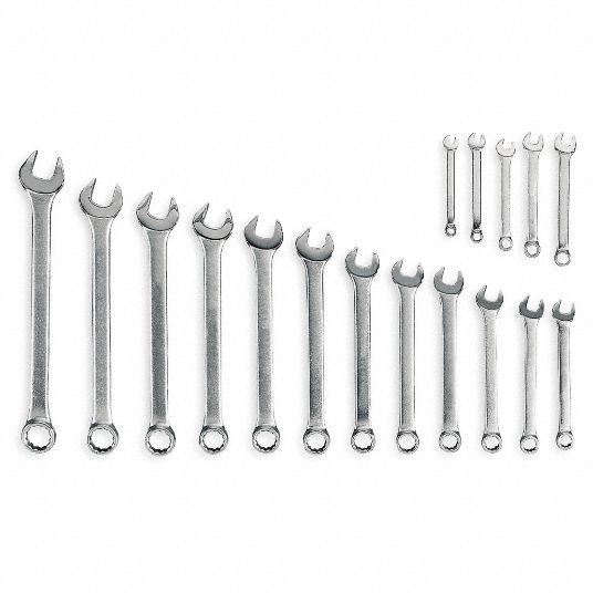 Combination Wrench Set, Satin - Grainger
