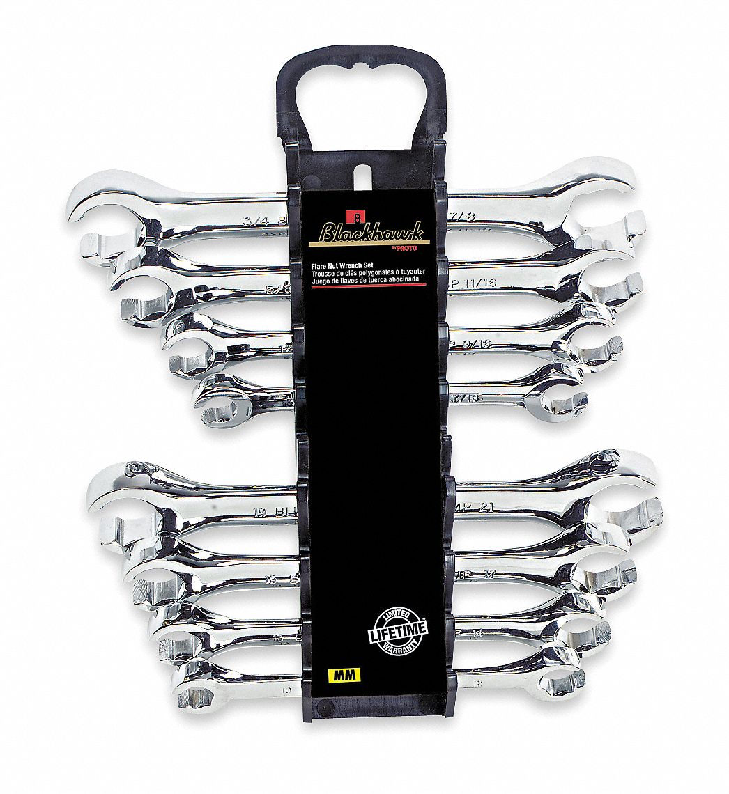 Flare Nut Wrench Set, Satin - Grainger