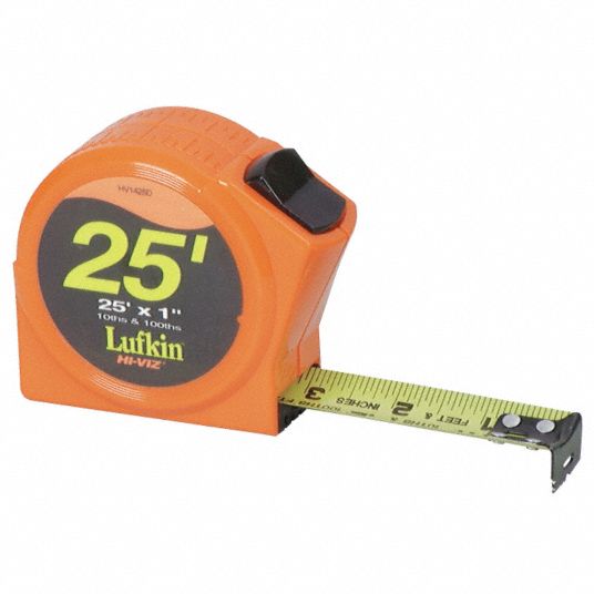 25 ft. Steel Measuring Tape, Orange - Grainger