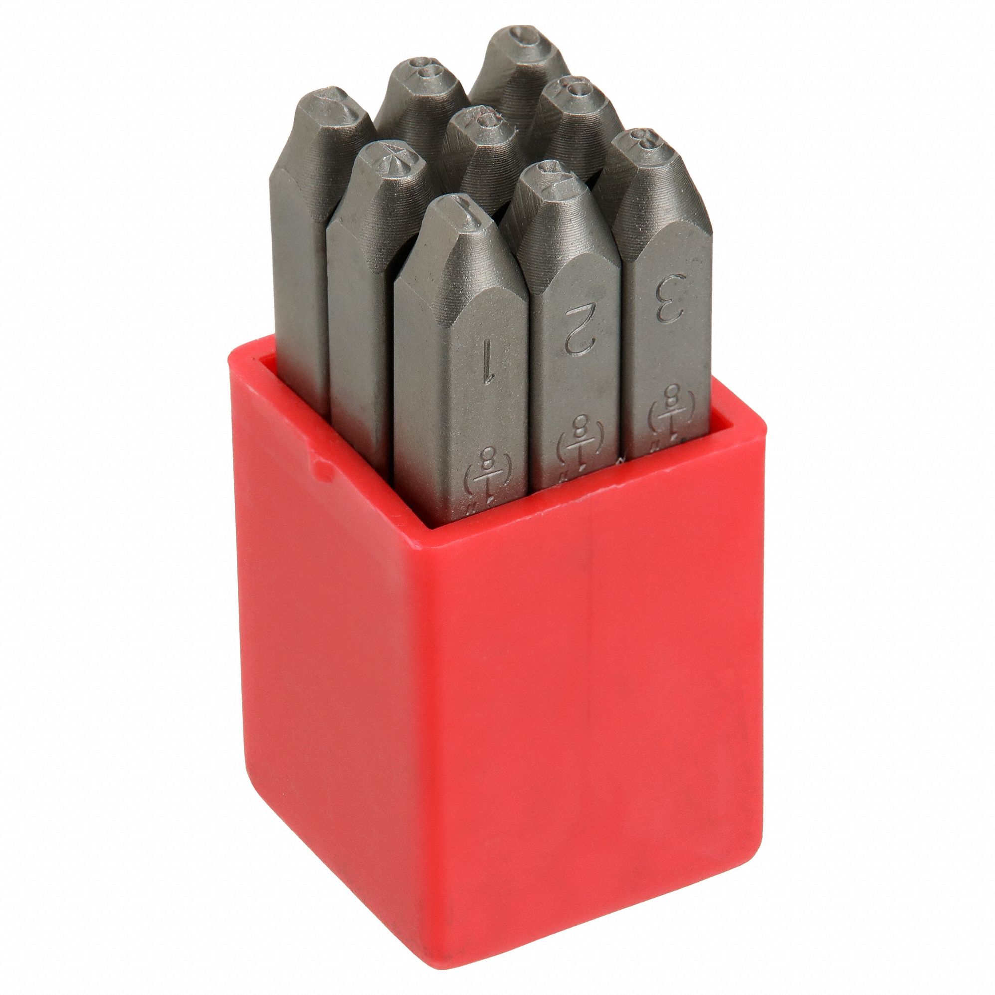 0 thru 9 (6 doubles as 9), 1/8 in Character Ht, Hand Stamp Kit - 3W636 ...