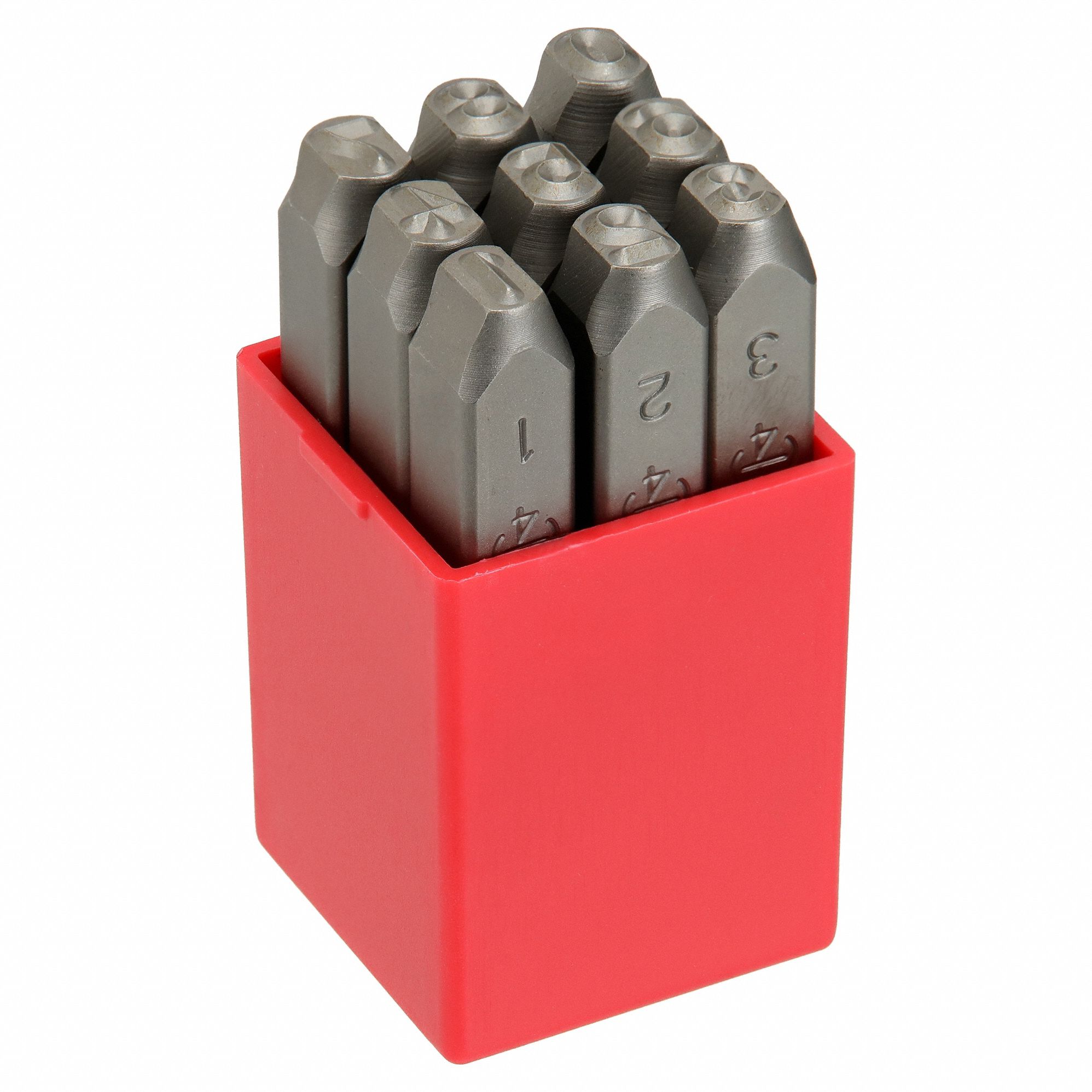 0 thru 9 (6 doubles as 9), 1/4 in Character Ht, Hand Stamp Kit - 3W639 ...