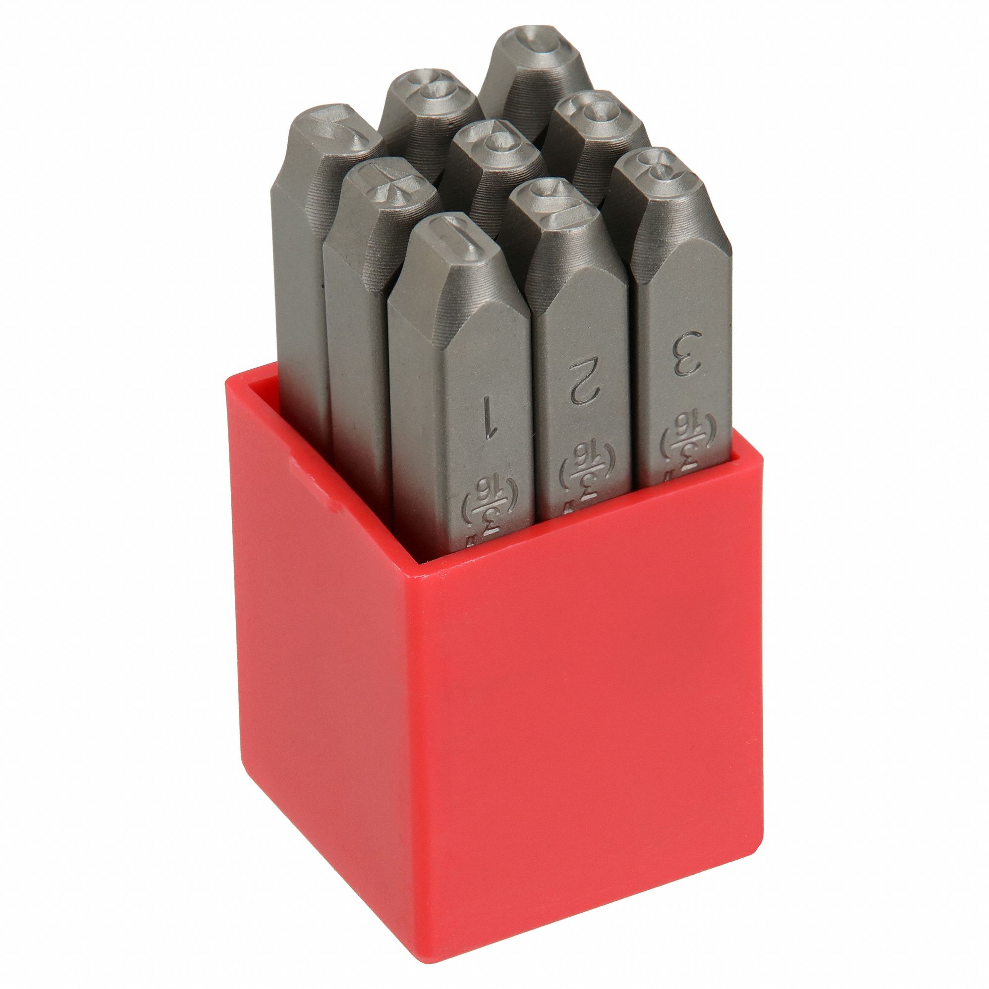 0 thru 9 (6 doubles as 9), 3/16 in Character Ht, Hand Stamp Kit - 3W699 ...