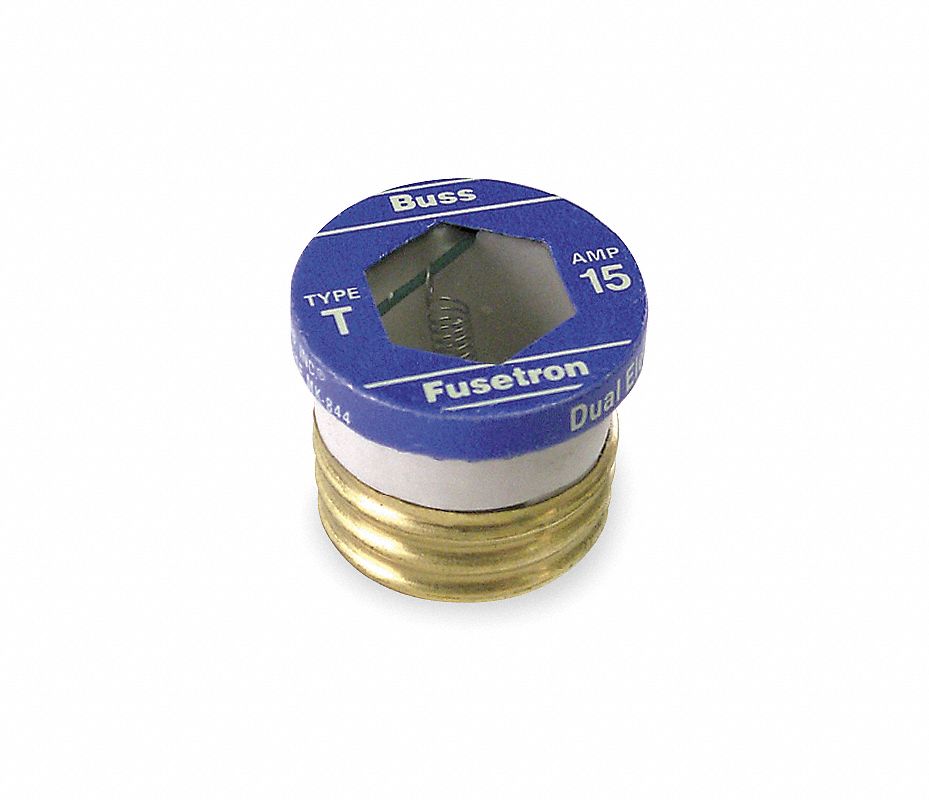 BUSSMANN Fusible,15A,T,125VCA,De Retras - Fusibles Tipo Tapón - 2CNM0 | T-15 - Grainger México