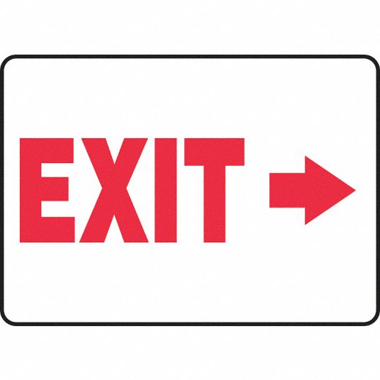 ACCUFORM Vinyl, Exit Sign, 14" Width, 10" Height, Double-Sided No ...