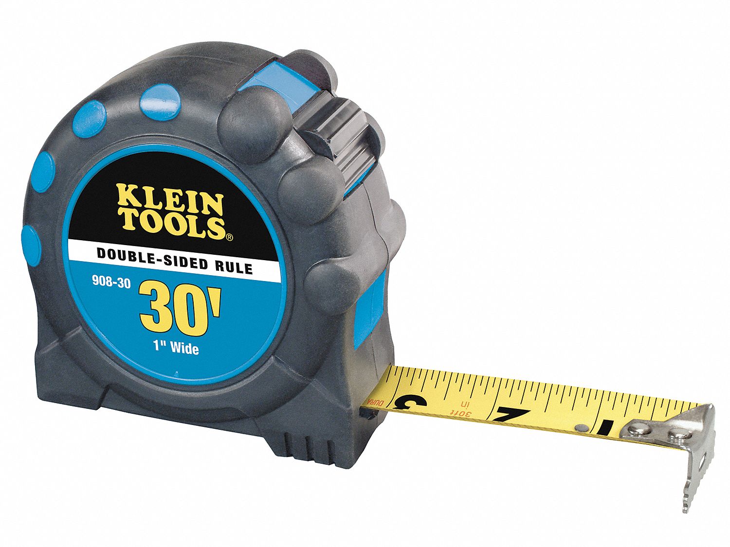 30 ft. Steel Tape Measure, Black/Blue - Grainger