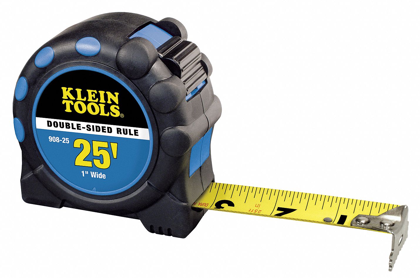 KLEIN TOOLS 25 ft. Steel Tape Measure, Black/Blue - 3WAN4|908-25 - Grainger