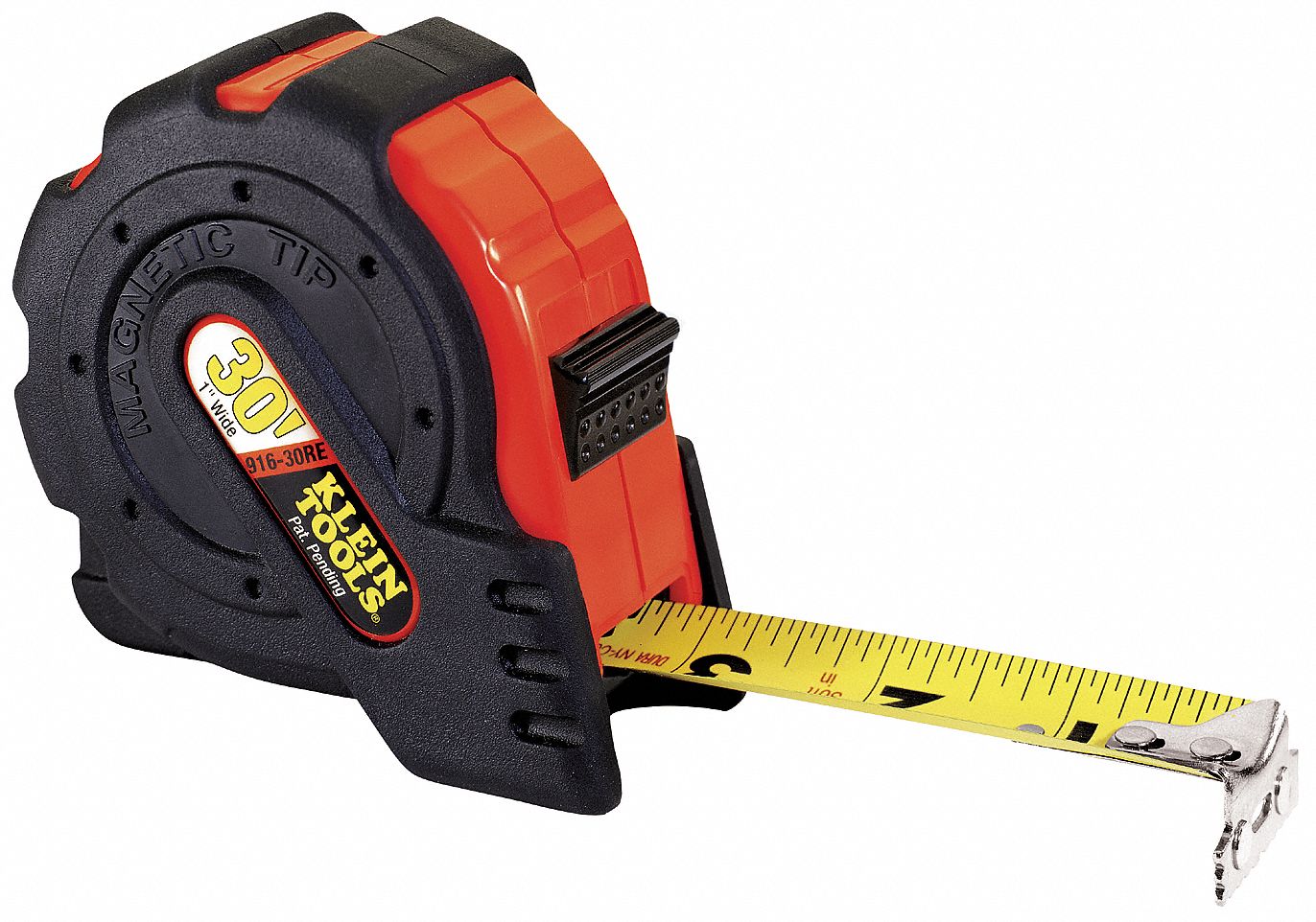 30 ft. Steel Tape Measure, Orange/Black - Grainger