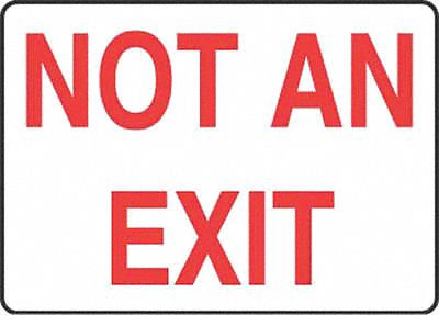 Vinyl, Exit Sign, 10" Width, 7" Height, Double-Sided No, Adhesive ...