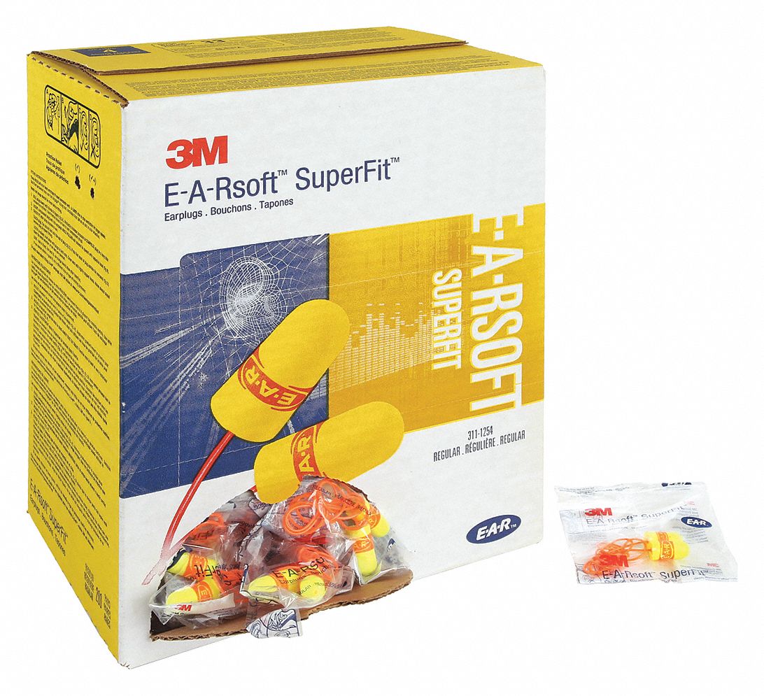 3M Ear Plugs: Bullet, 33 dB NRR, Gen Purpose, Corded, Disposable, Roll ...
