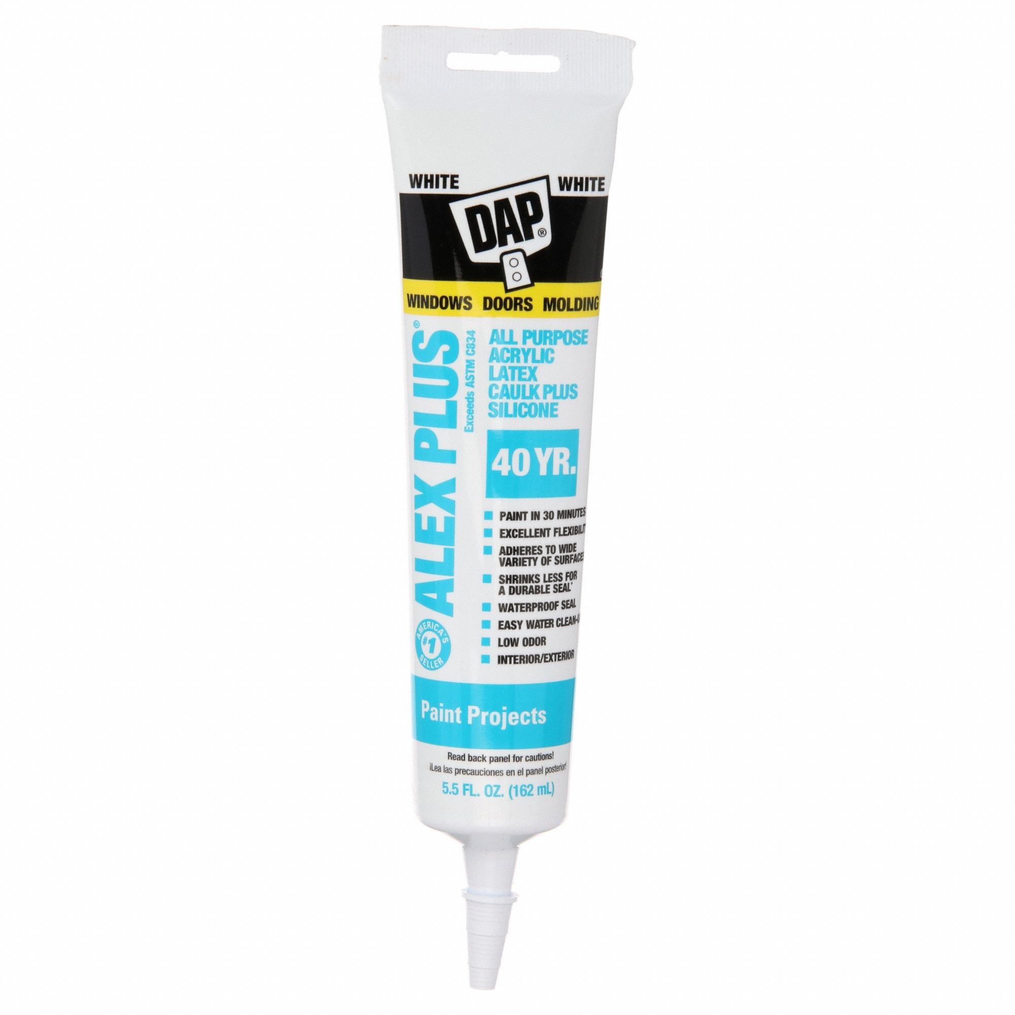 DAP, Alex Plus, White, Silicone Caulk - 3WEW3|18128 - Grainger