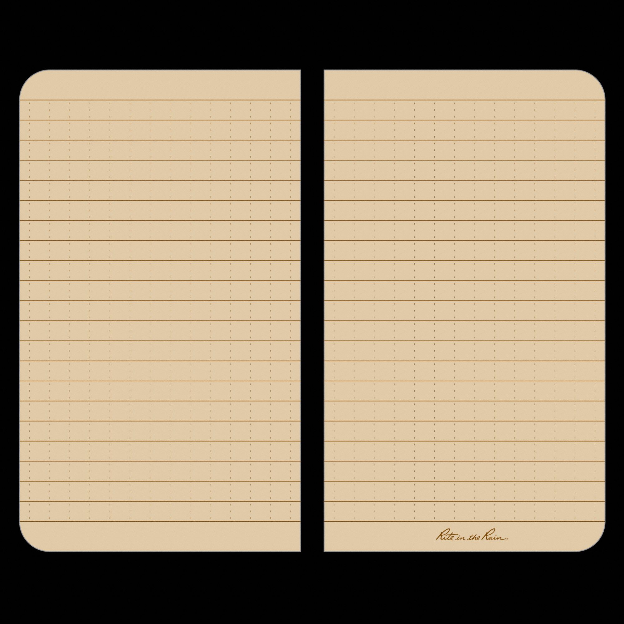 RITE IN THE RAIN All Weather Notebook: 3-1/2 in x 6 in Sheet Size, Tan ...