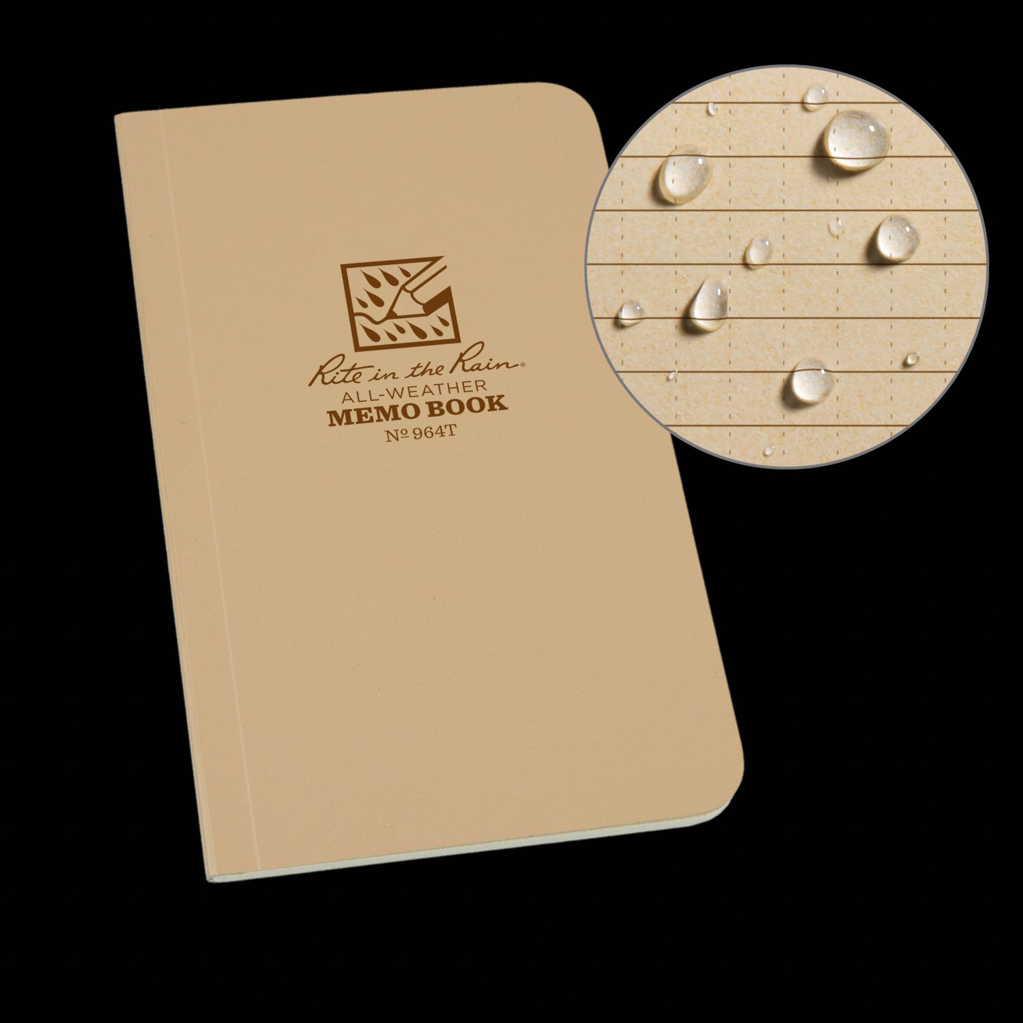RITE IN THE RAIN All Weather Notebook: 3-1/2 in x 6 in Sheet Size, Tan ...