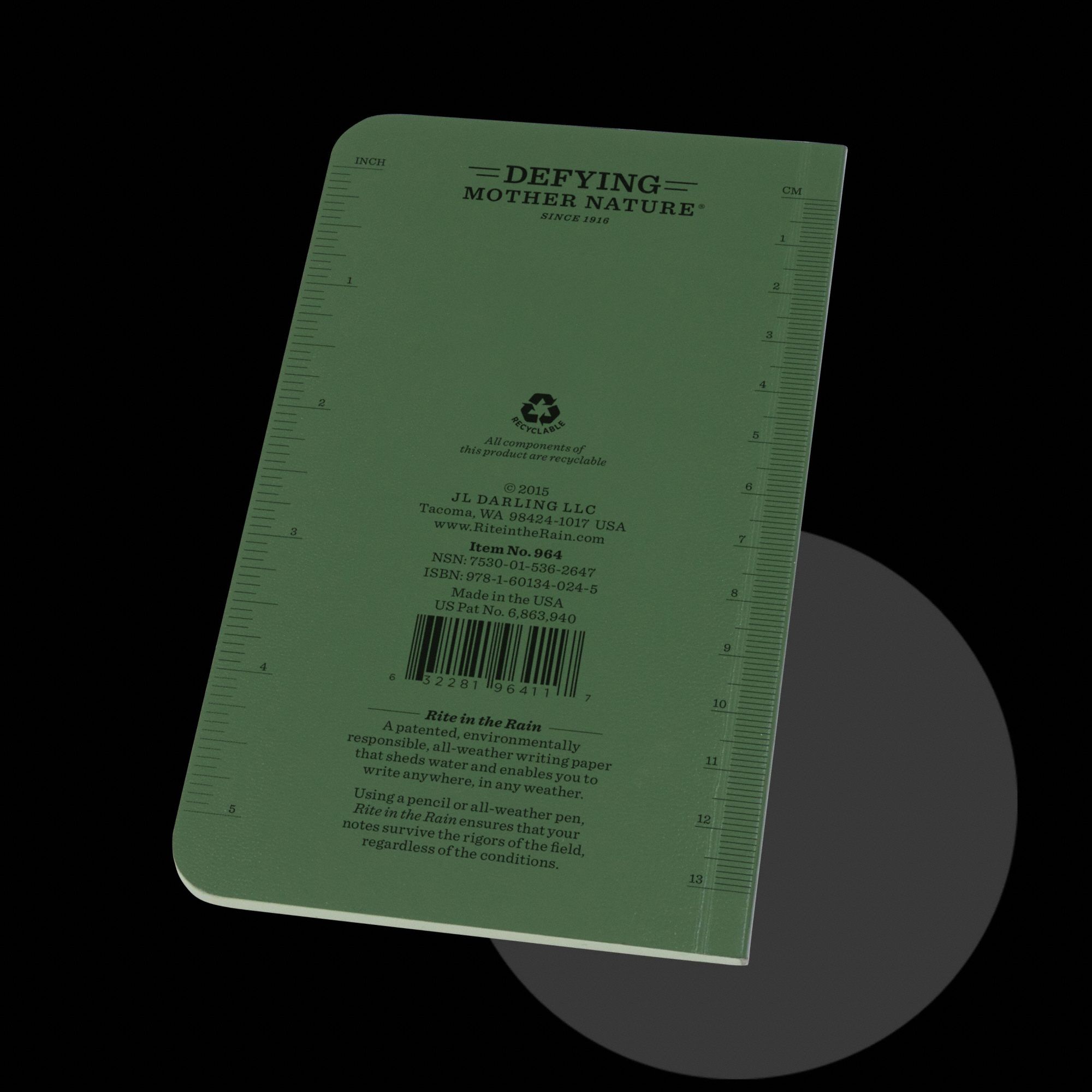 RITE IN THE RAIN All Weather Notebook: 3-1/2 in x 6 in Sheet Size ...